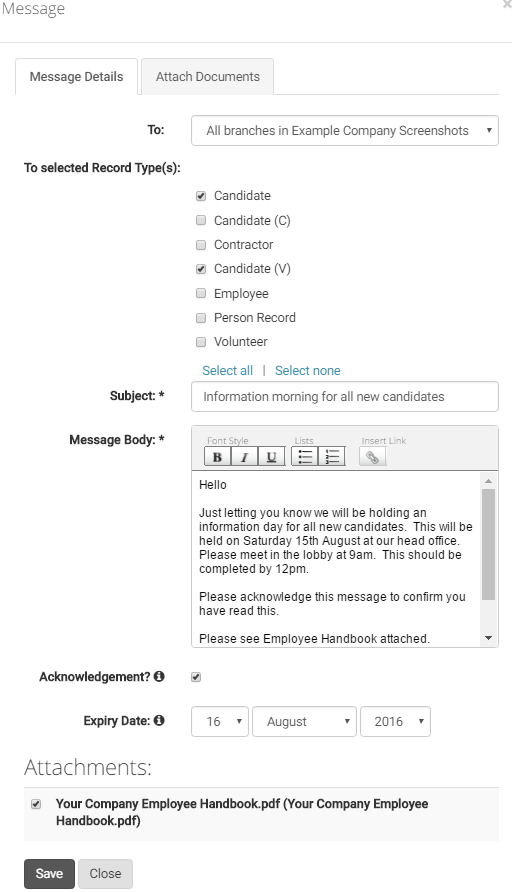 eSS Messages - How to send messages and documents to eSS Users (eg ...