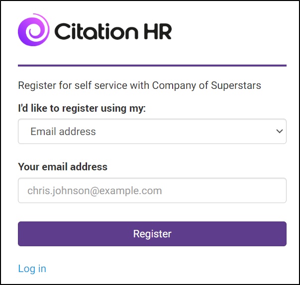 eSS User - What is the Registration process – Citation HR Support Centre