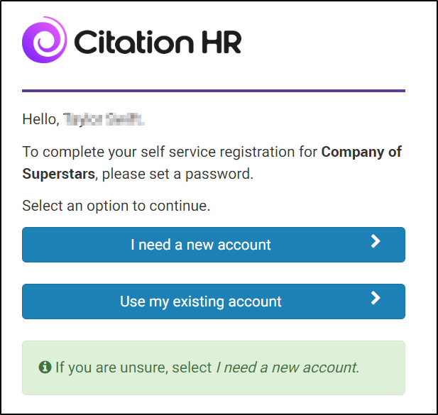 eSS User - What is the Registration process – Citation HR Support Centre