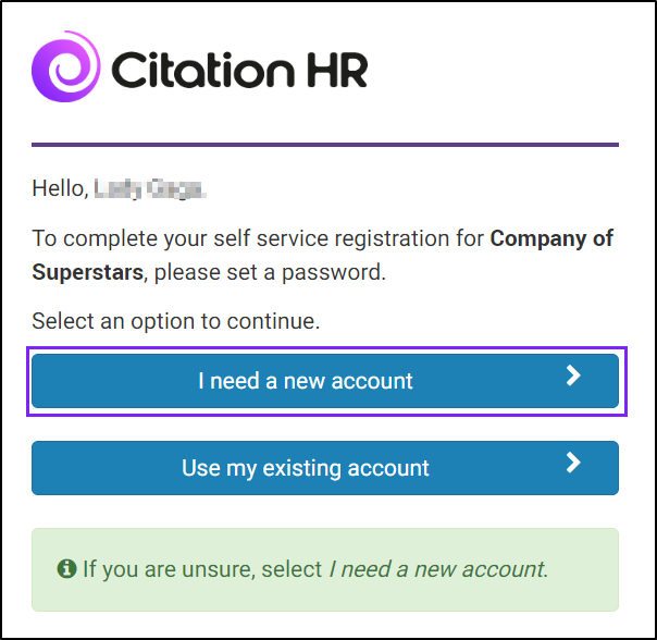eSS User - What is the Registration process – Citation HR Support Centre